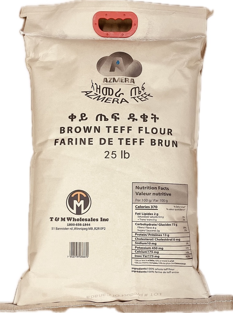 Black Azmera teff flour 25 LB | Selamta L.L.C